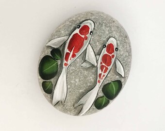 Fish Painted Rocks Koi Pond Painted Rocks Beautiful Garden - Etsy