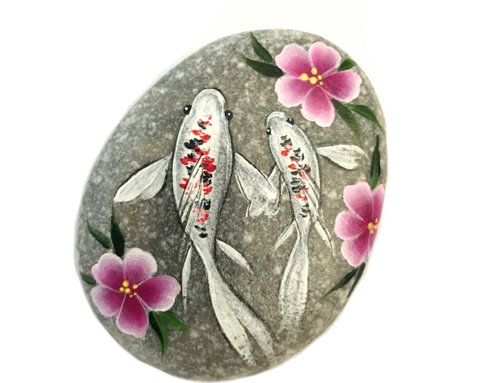 Painted Rocks Fish Koi Garden Art Painted Stones - Etsy