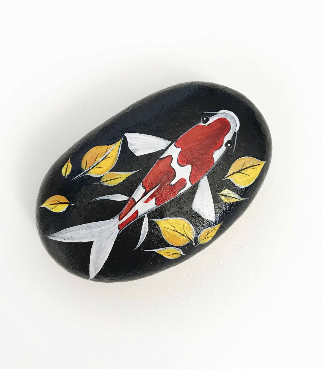 Koi Fish Art Painted Garden Rocks Acrylic Painting Japanese - Etsy