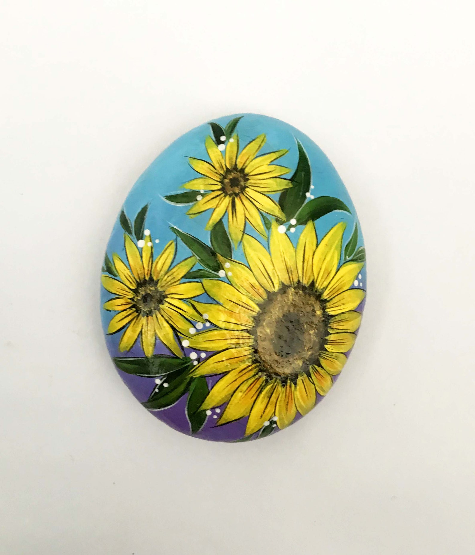 Sunflower Painted Rocks Hand Painted Stones for Garden - Etsy