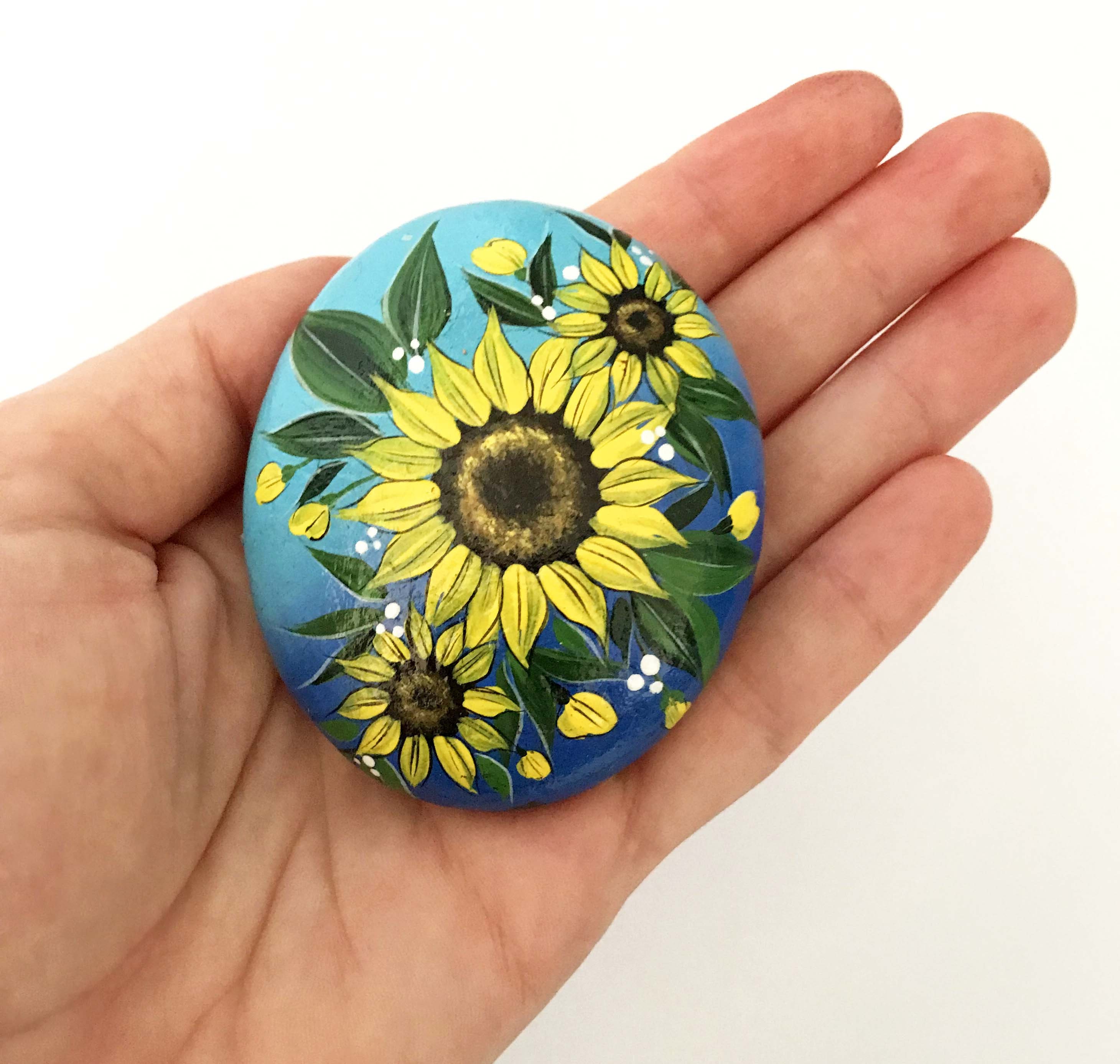 Sunflower Painted Rock, Painted Rocks Flowers, Hand Painted Stones - Etsy