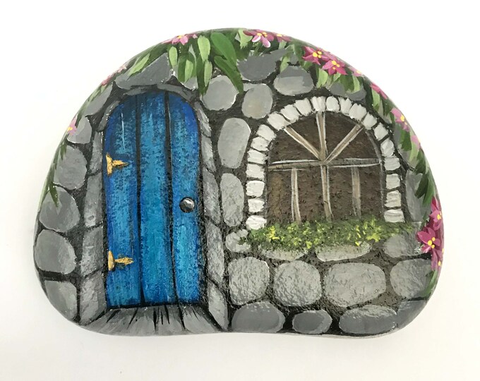 Fairy Door Painted Rocks for Garden, Gnome Home Decor, Painted Garden ...