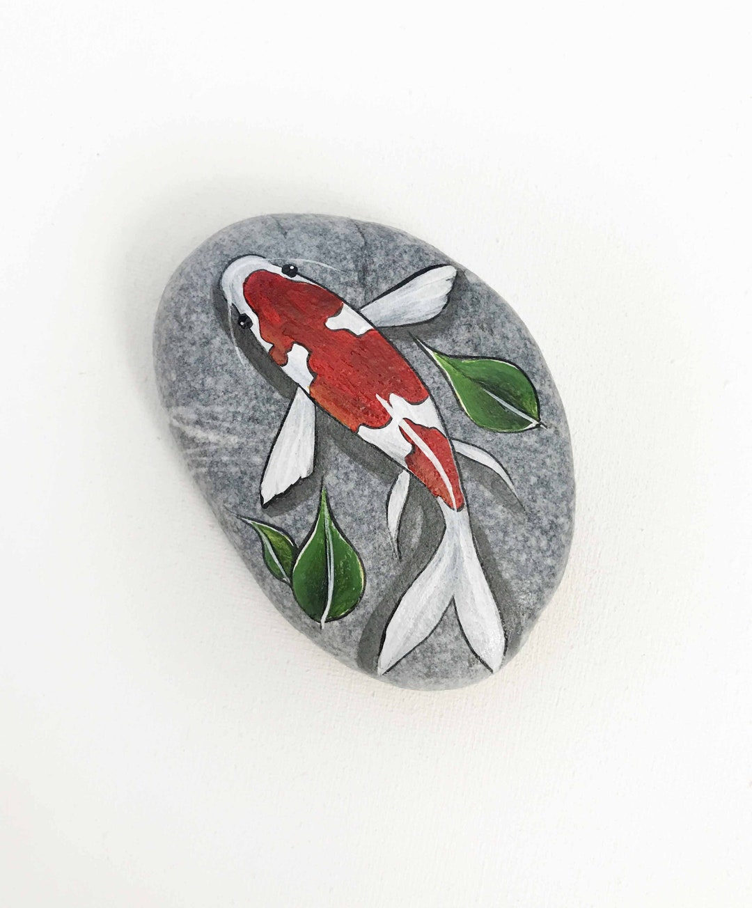 Koi Fish Painting Original Koi Pond Decor Painted Rocks for - Etsy