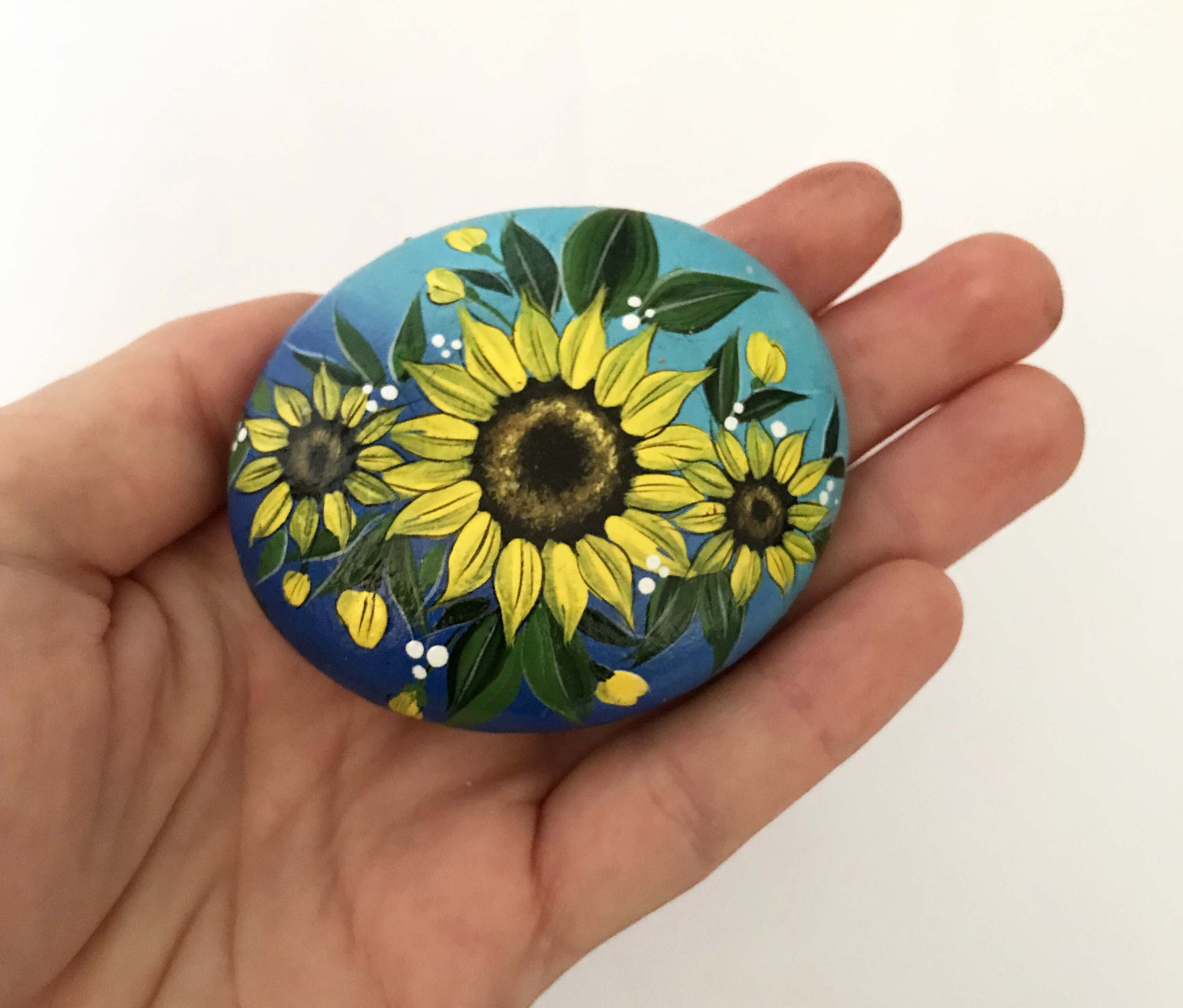 Sunflower Painted Rock, Painted Rocks Flowers, Hand Painted Stones - Etsy