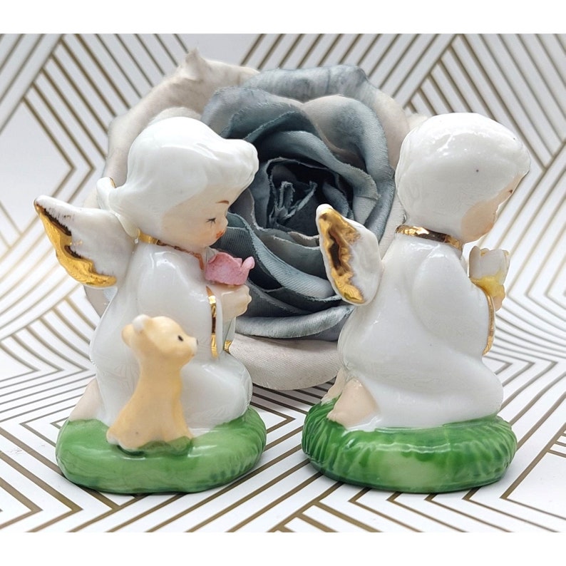 2 Vintage Treasure Masters Bone China Figurines Praying Christmas ...