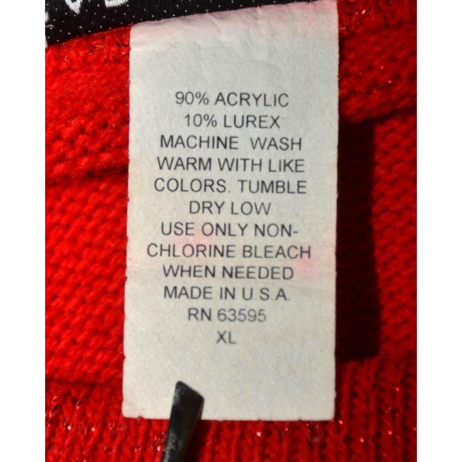 Vintage Carly Blake Ladies XL Christmas Red Sparkly Pullover Sweater ...