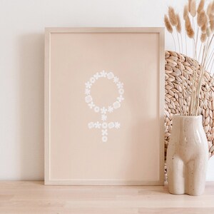 Floral Feminine Symbol PRINTABLE Art Print | Feminist Wall Art | Girl ...