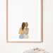 Two Girls Art Print PRINTABLE Wall Art Friendship Print Couples Art ...
