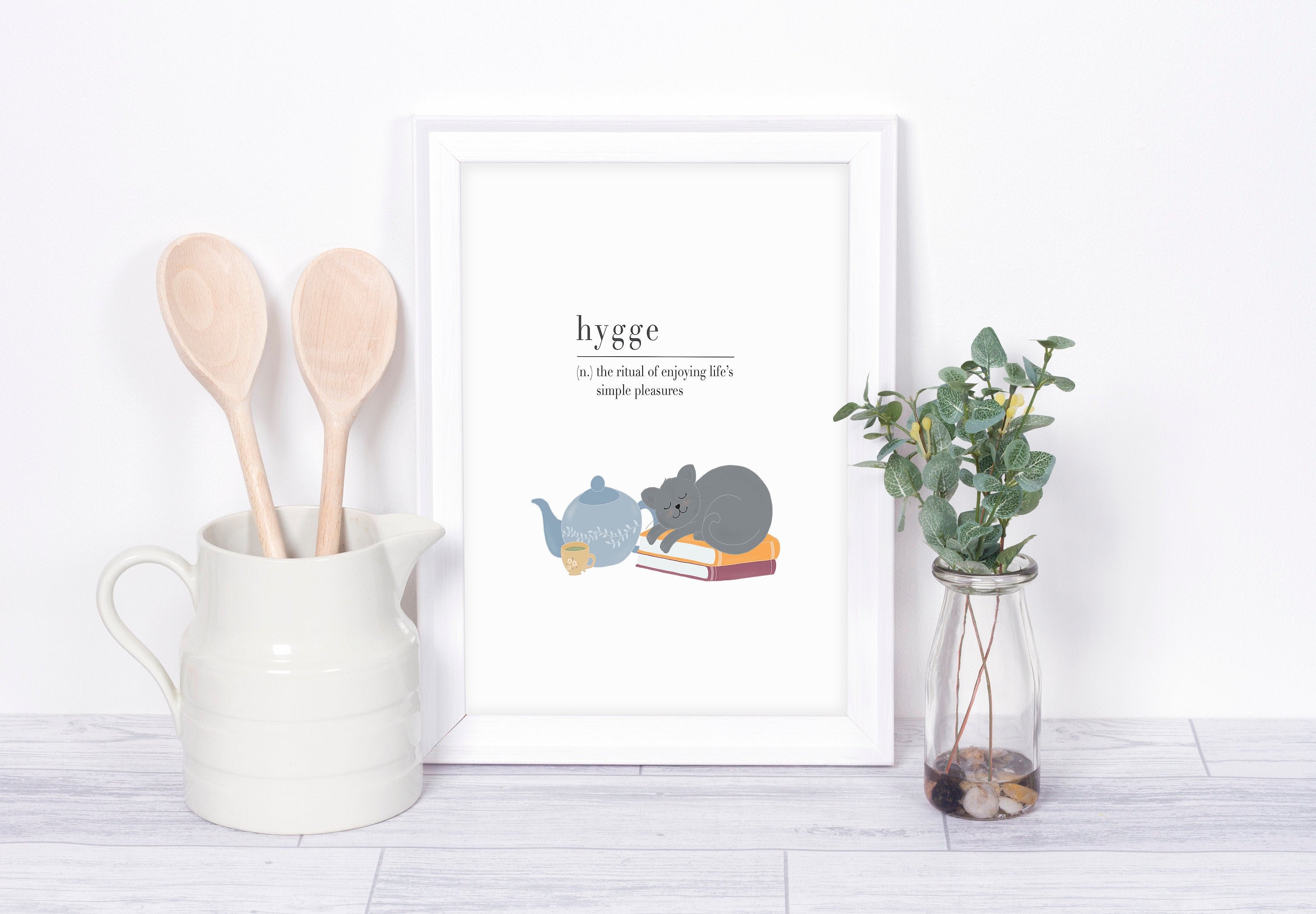 Hygge Cat | Definition of Hygge Art Print | Gift for Cat Lover | Cat ...