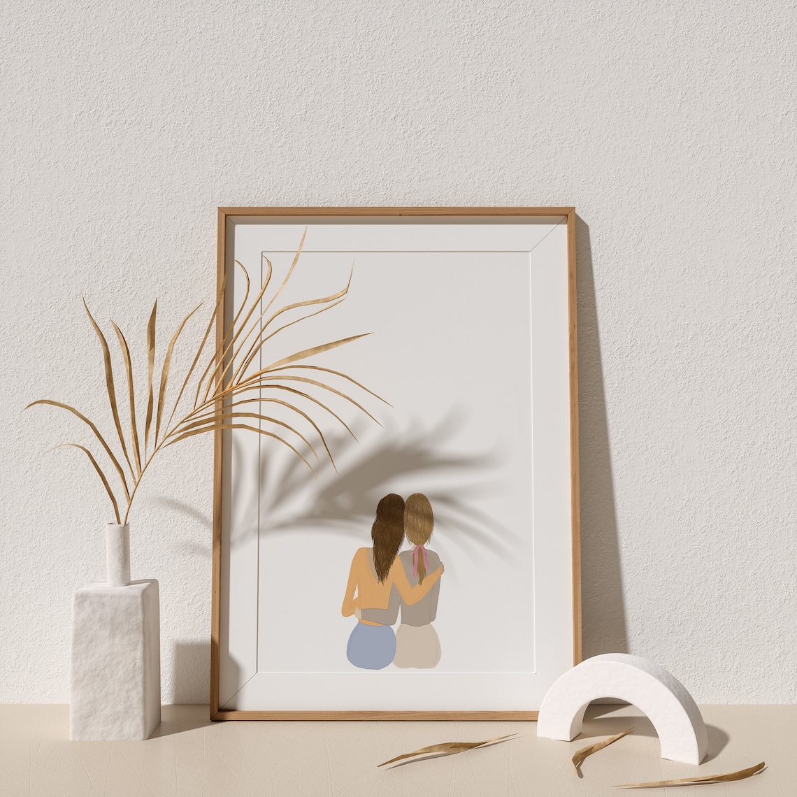 Two Girls Art Print PRINTABLE Wall Art Friendship Print - Etsy