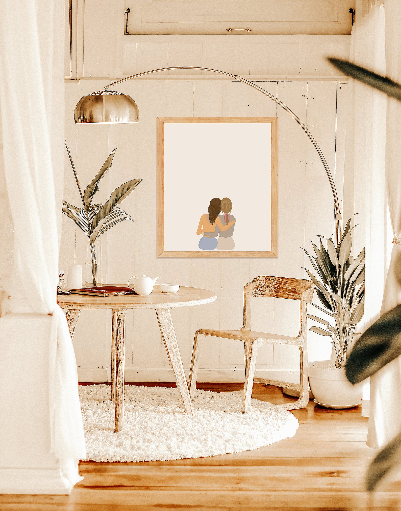 Two Girls Art Print PRINTABLE Wall Art Friendship Print - Etsy