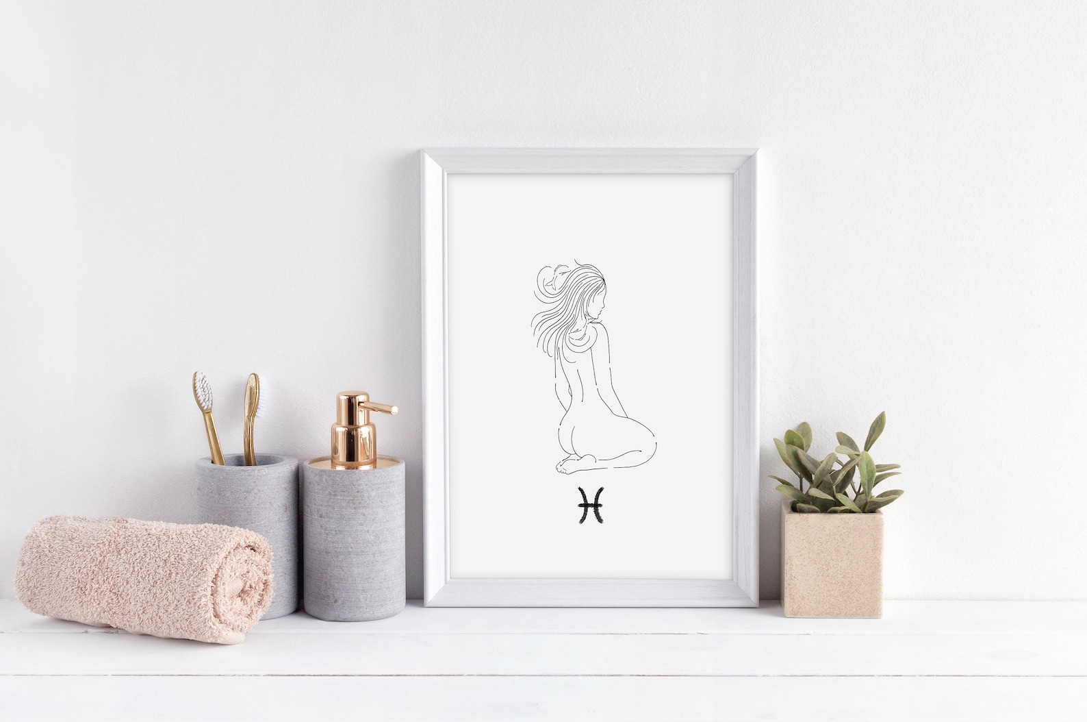 Pisces PRINTABLE Art Pisces Birthday Gift Minimal Zodiac - Etsy