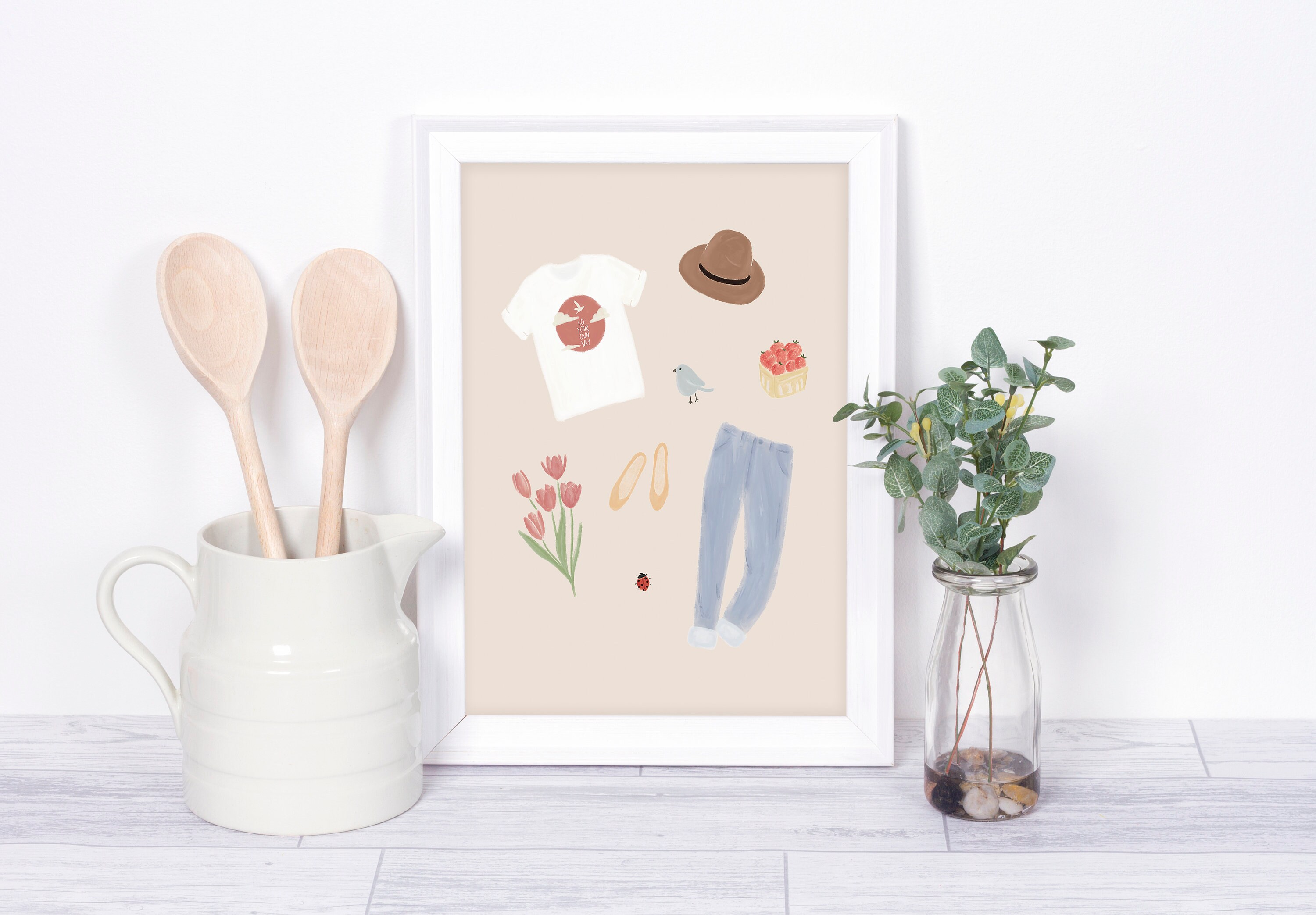 Spring Favorites Art Print Fashion Illustration Print Boho | Etsy