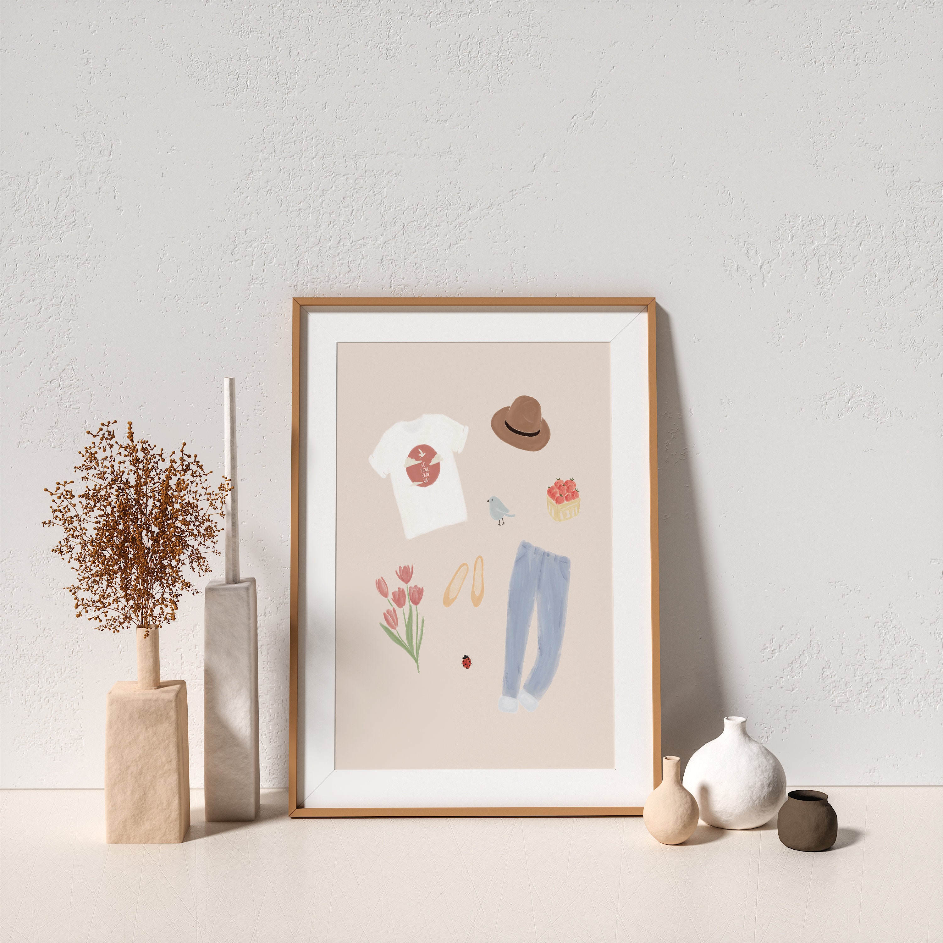 Spring Favorites Art Print Fashion Illustration Print Boho | Etsy