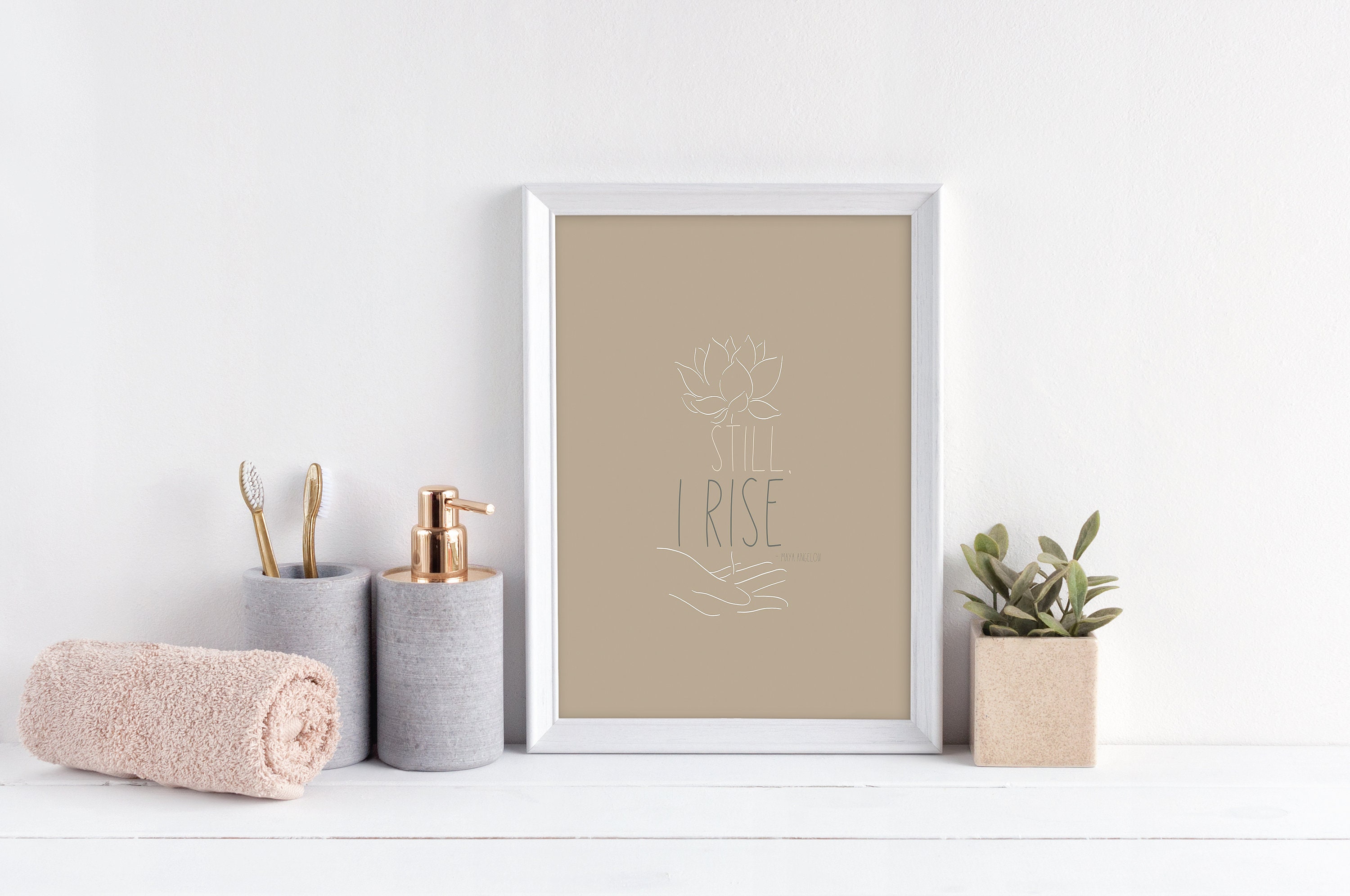 Still I Rise Art Print Giclee Print Unframed Lotus With Hand Line Art ...