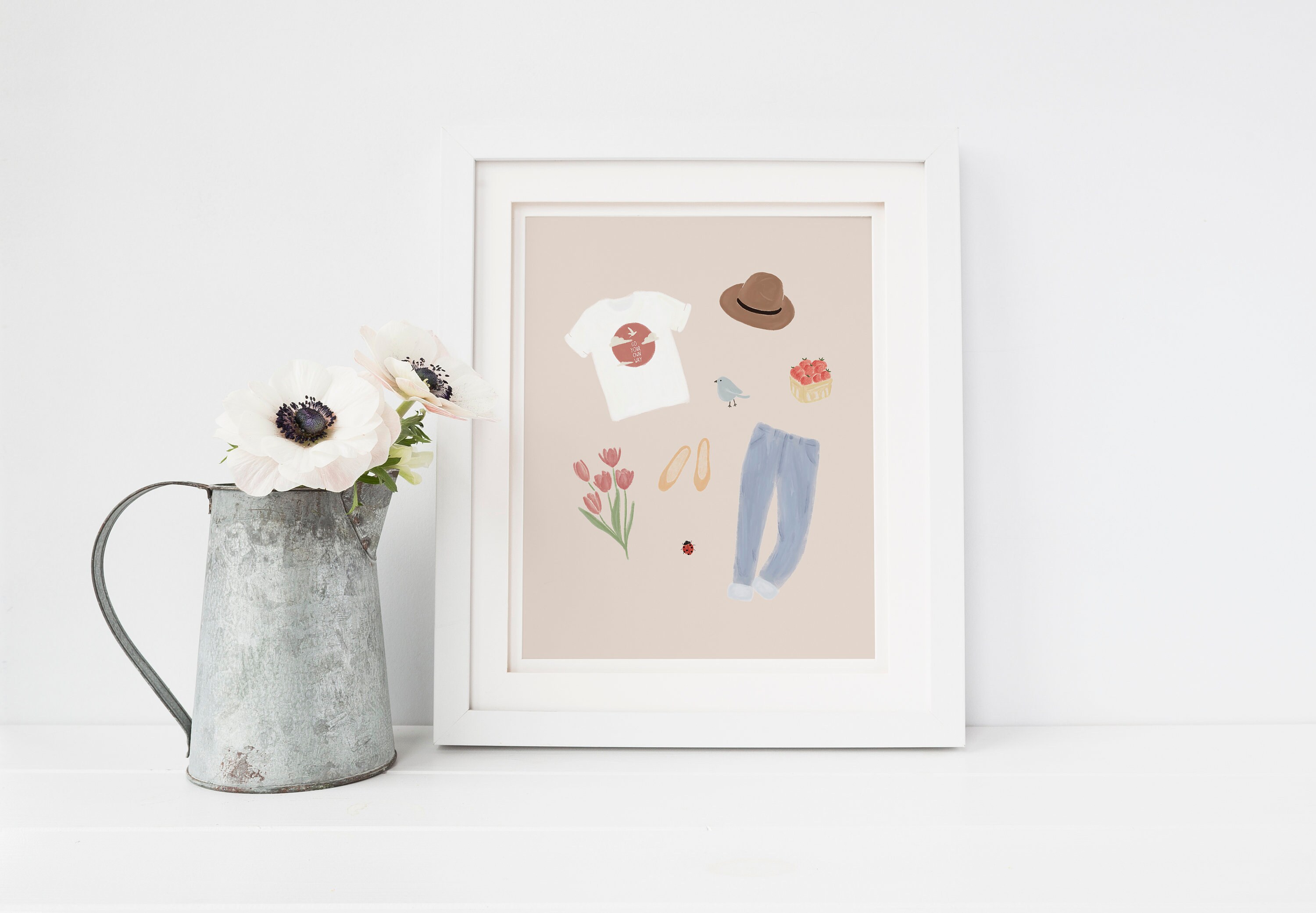 Spring Favorites Art Print Fashion Illustration Print Boho | Etsy