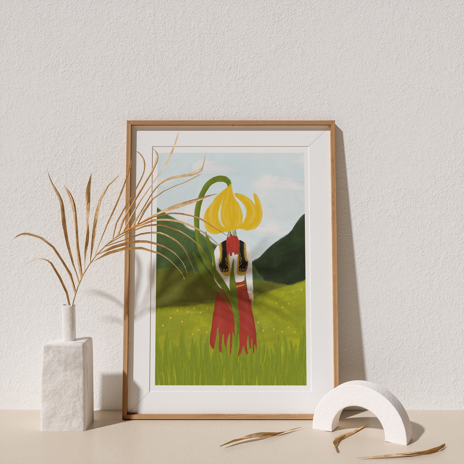 Bosnian Lily Art Print: Balkan Folk Art Decor - Etsy