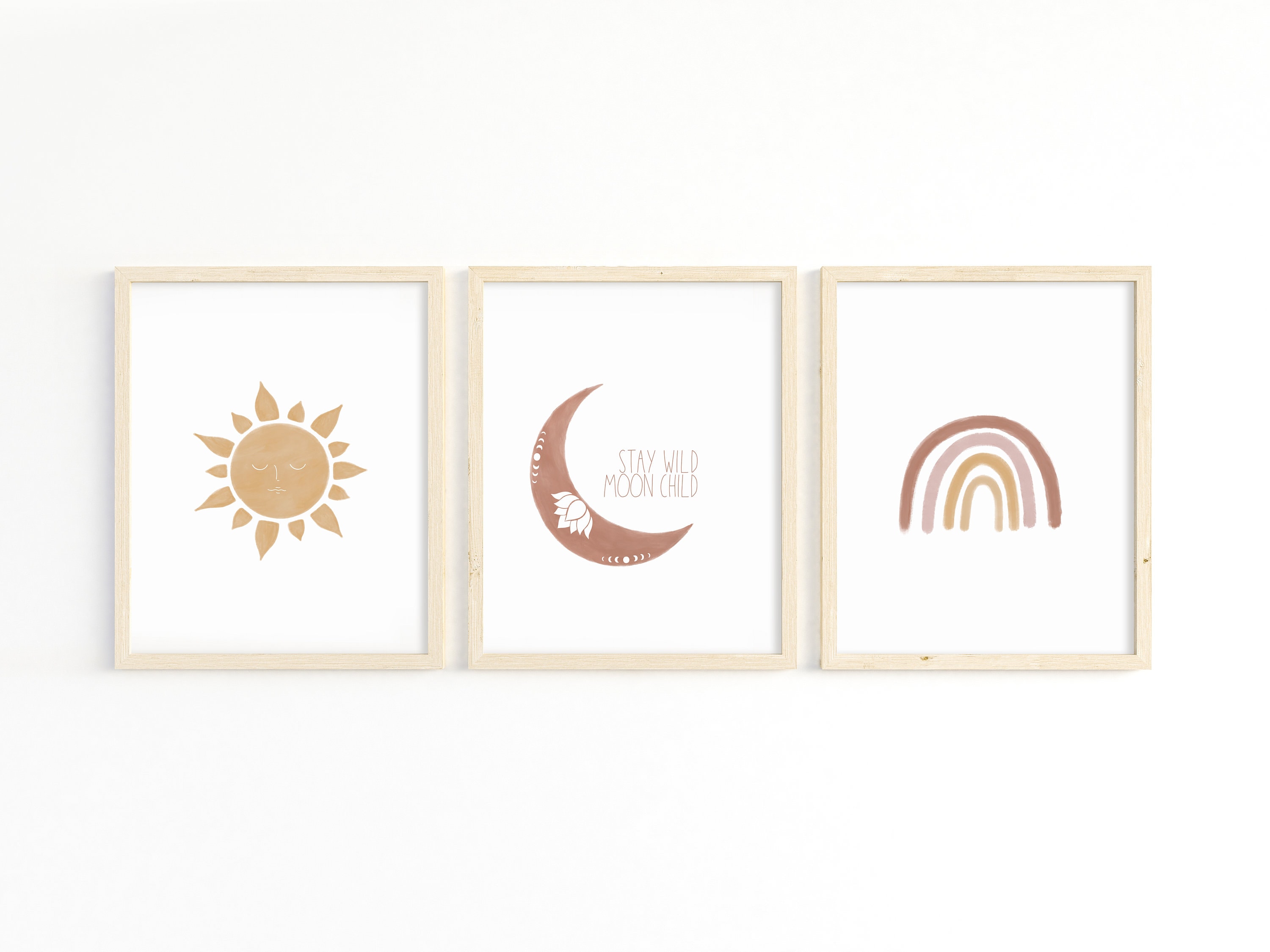 Boho Sun Art PRINTABLE Wall Art Neutral Boho Art Nursery - Etsy