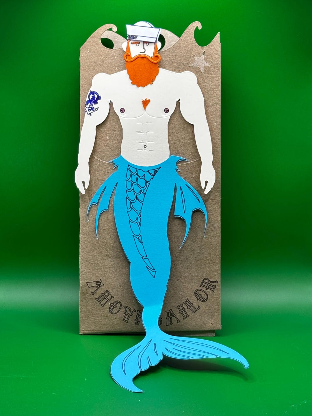 Ahoy! Sailor Merman Paper Doll Card - Etsy