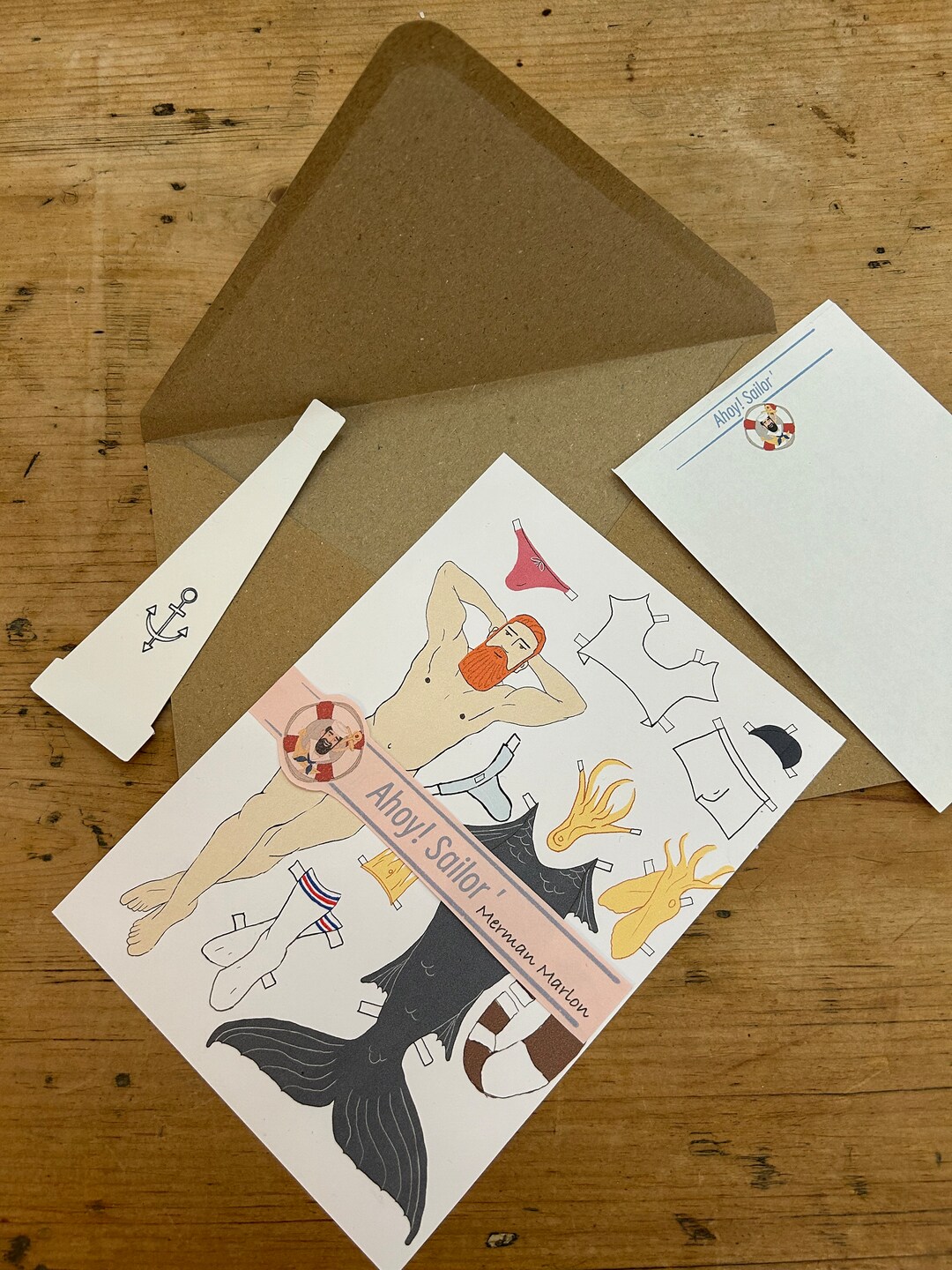 Merman Marlon Paper Doll - Etsy