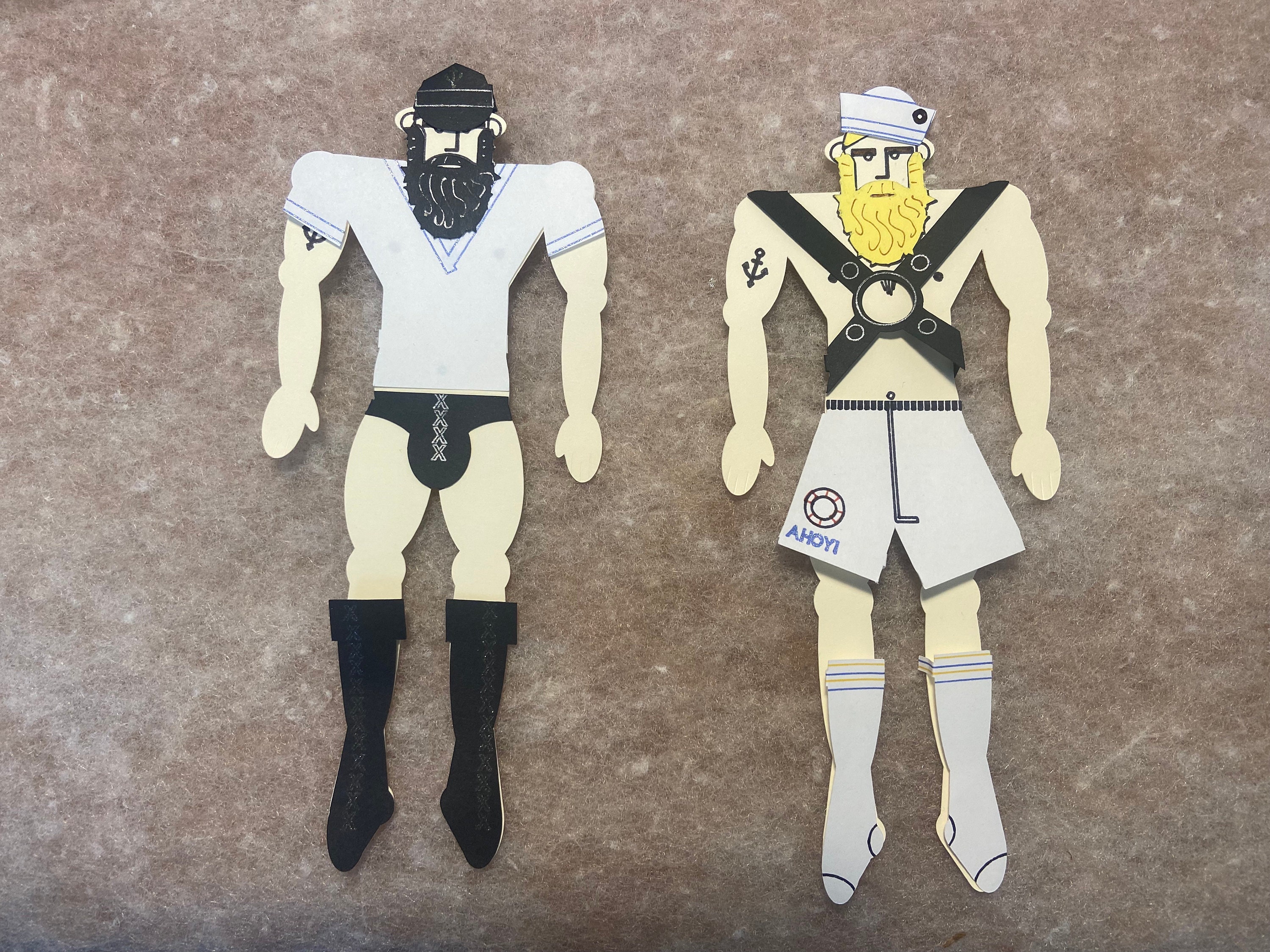 Ahoy Sailor Leather merman card doll - Etsy.de