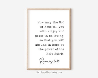 Romans 15 13 Bible Quote Print Bible Verse Wall Art Printable - Etsy