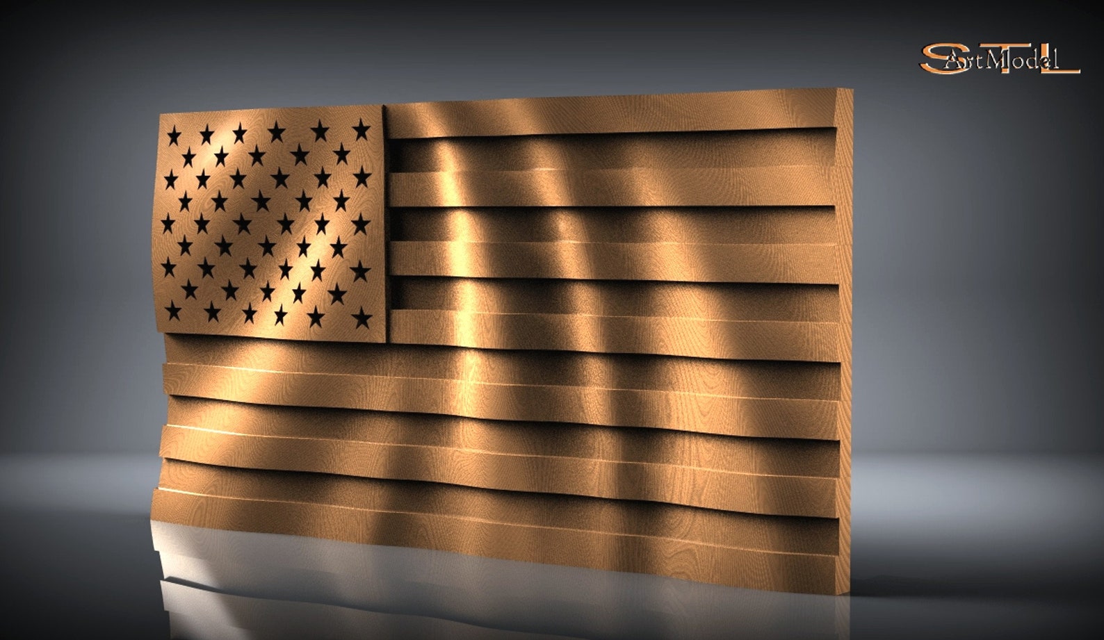 3D STL Model Flag USA for CNC Router Engraver Carving Machine | Etsy