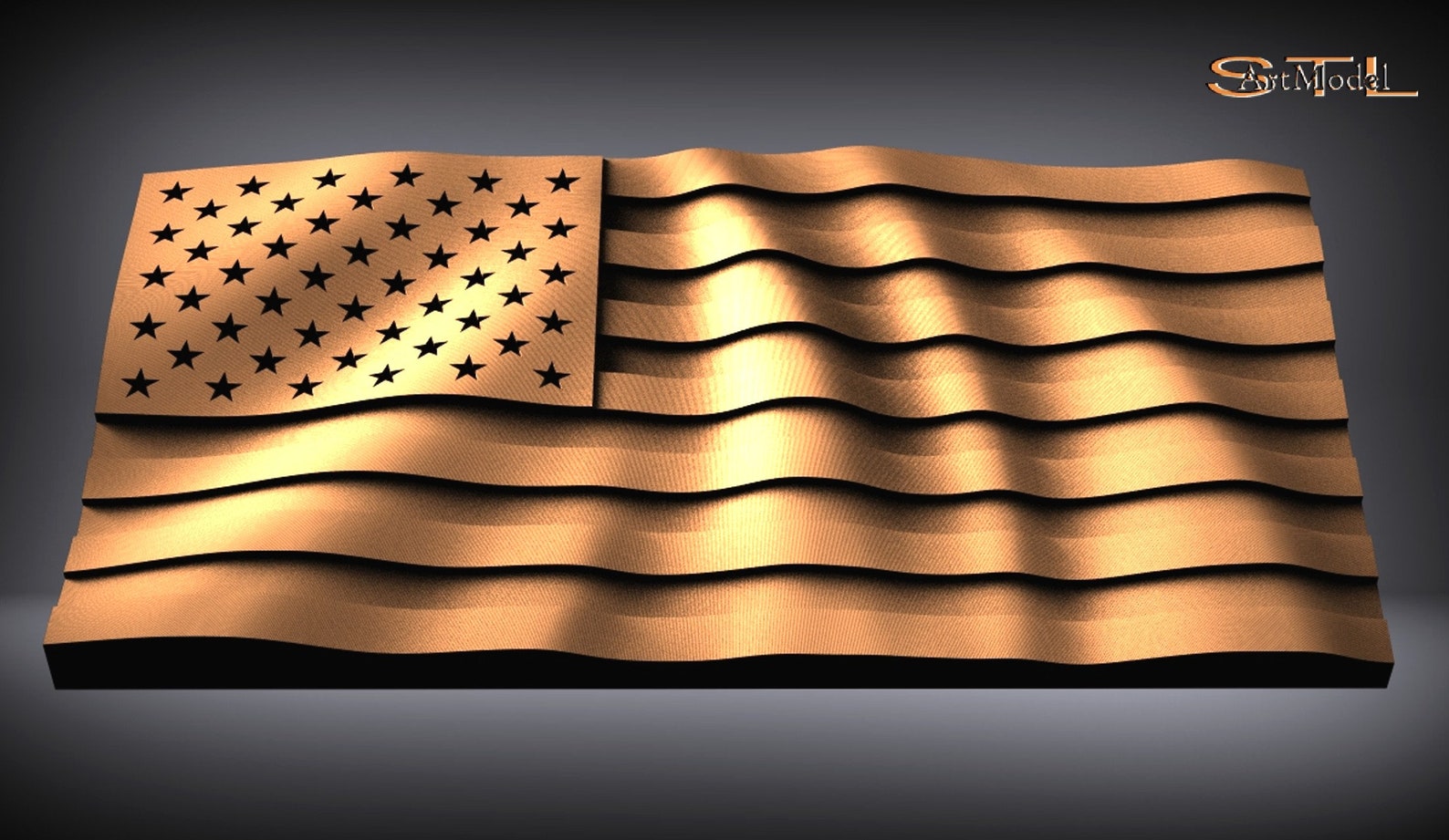 3D STL Model Flag USA for CNC Router Engraver Carving Machine | Etsy