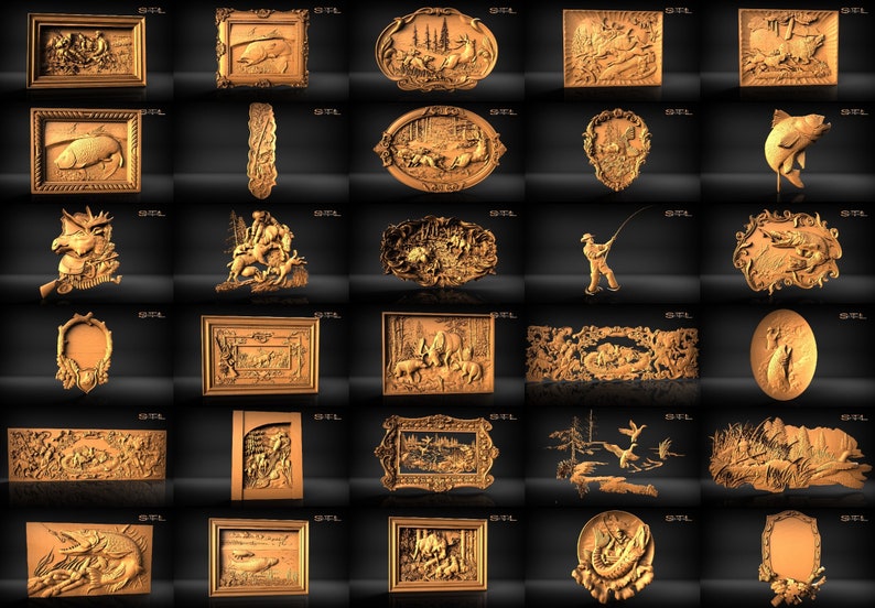 30pcs Hunting Fishing STL CNC Router Model File 3D | Etsy