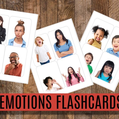 EMOTIONS real Pictures Doman Montessori Flashcards - Etsy