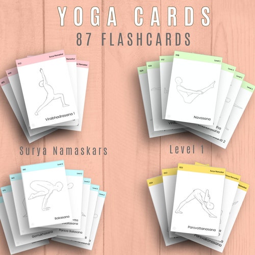 87 Yoga Poses Printable Cards full Set Yoga Teacher | Etsy