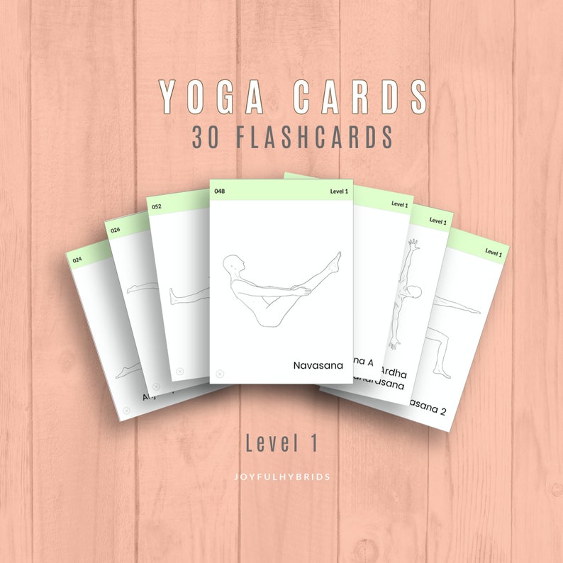 Yoga Poses Printable Cards (level 1) (30 Asanas) • Yoga Teacher ...