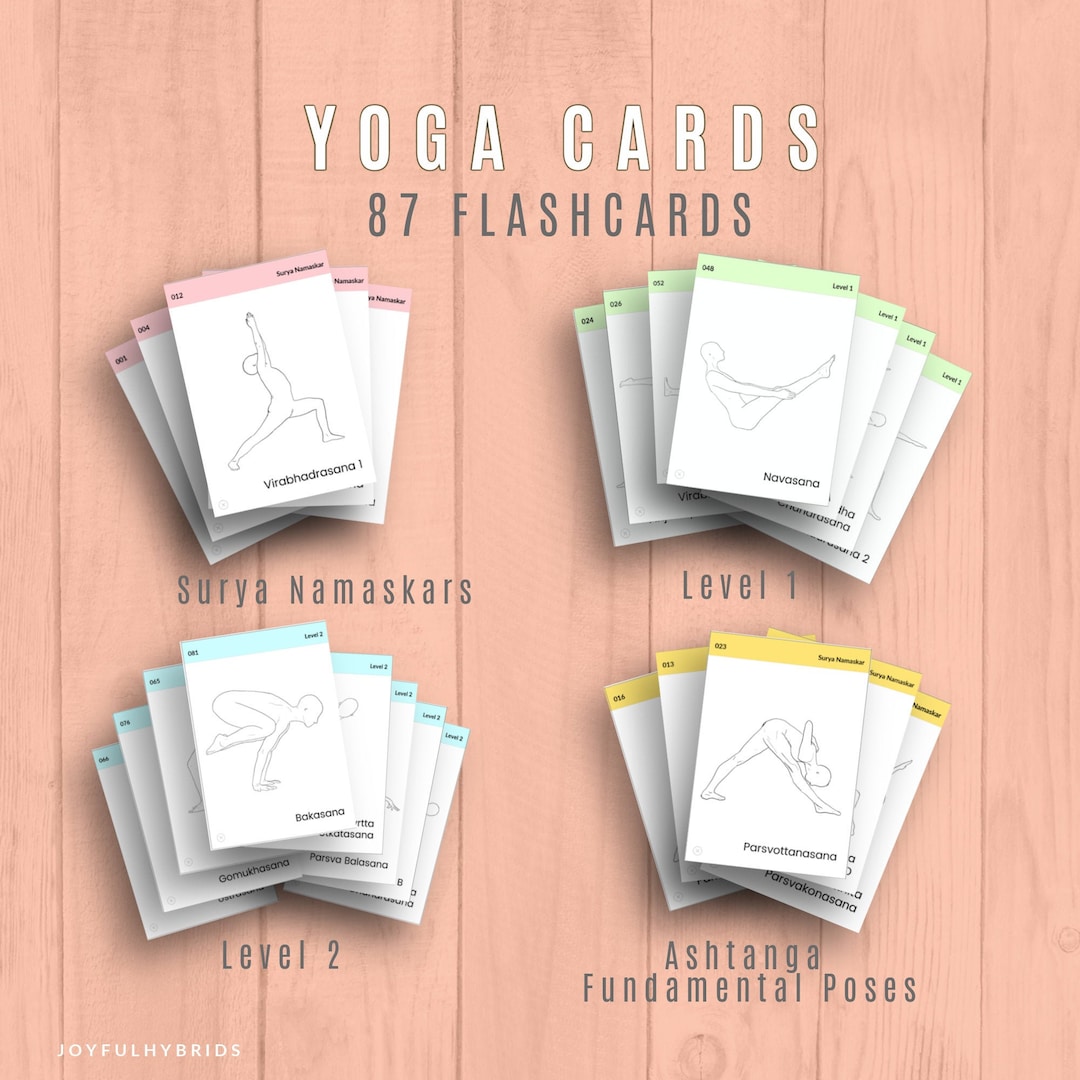 87 Yoga Poses Printable Cards (full Set) • Yoga Teacher Training ...
