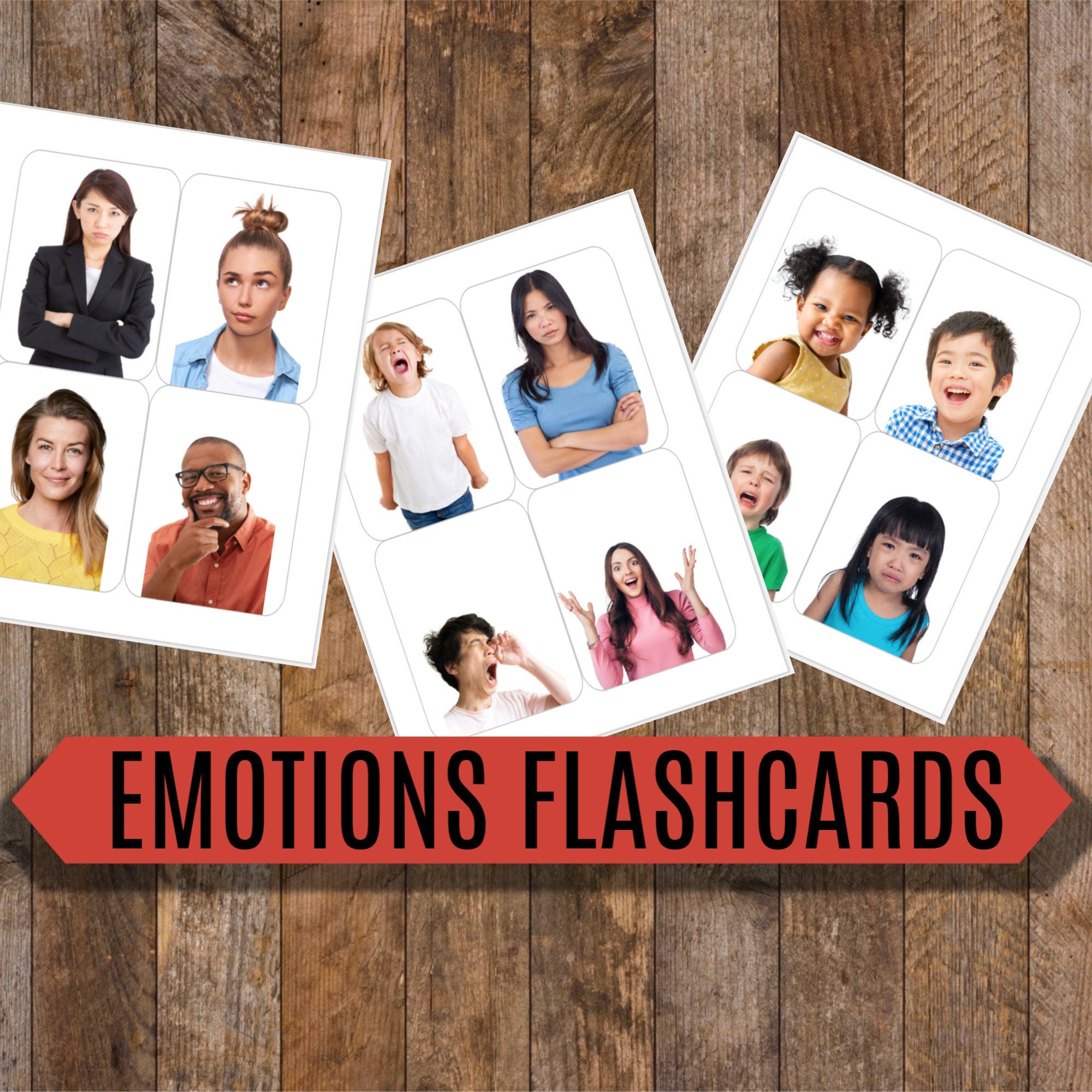 EMOTIONS (real Pictures) • Doman, Montessori • Flashcards, Flash Cards ...