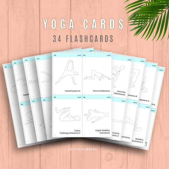 Yoga Poses Printable Cards level 2 34 Asanas Yoga | Etsy