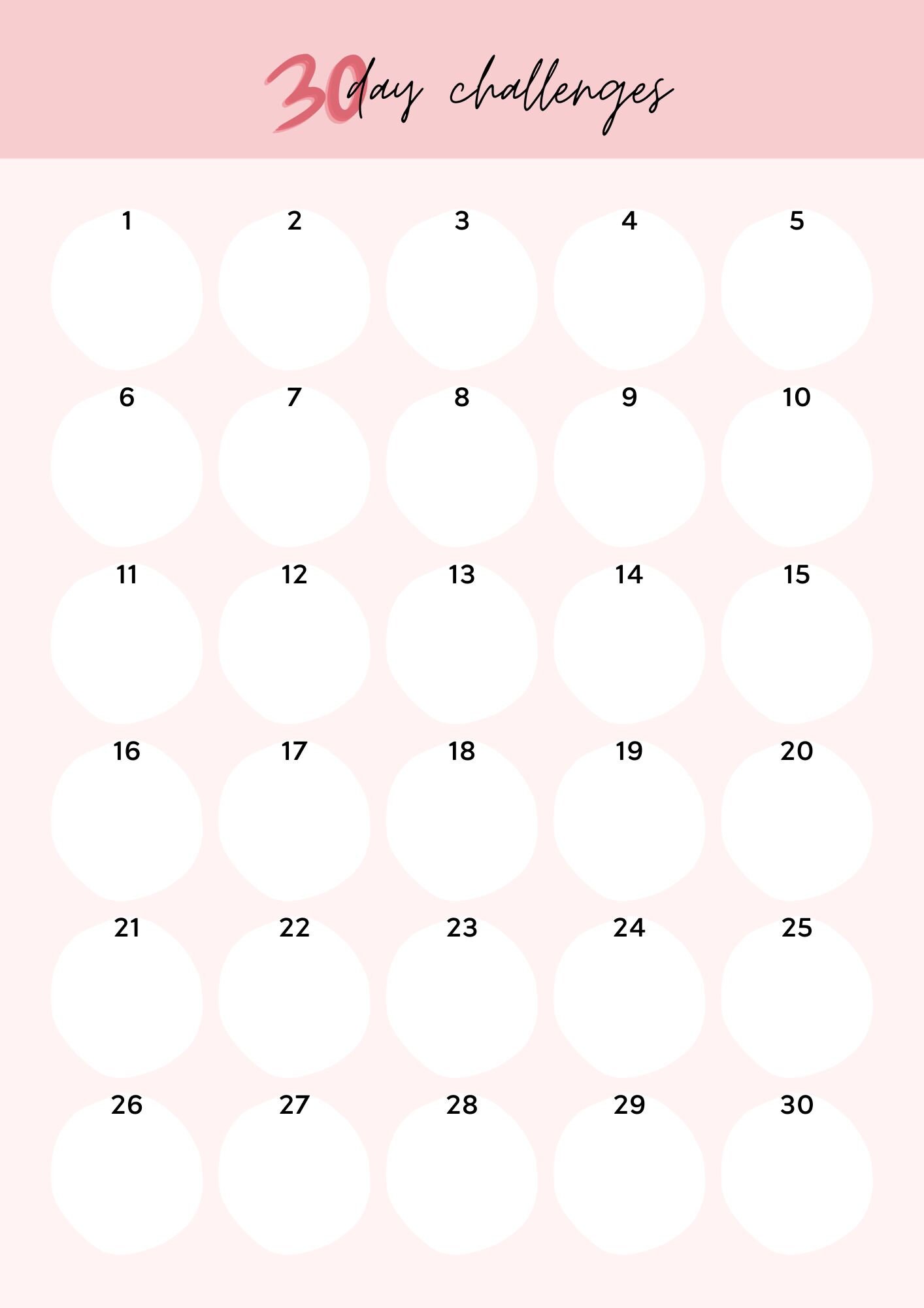 30 Day Challenges Planner Printable, for Work/home, A5/A4, Instant ...
