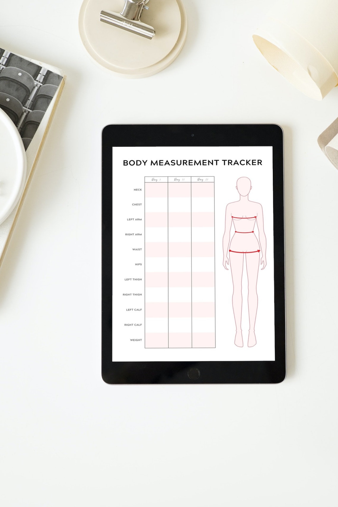 Body Measurement Planner, Printable, Work at Home, A4/A5, Instant ...