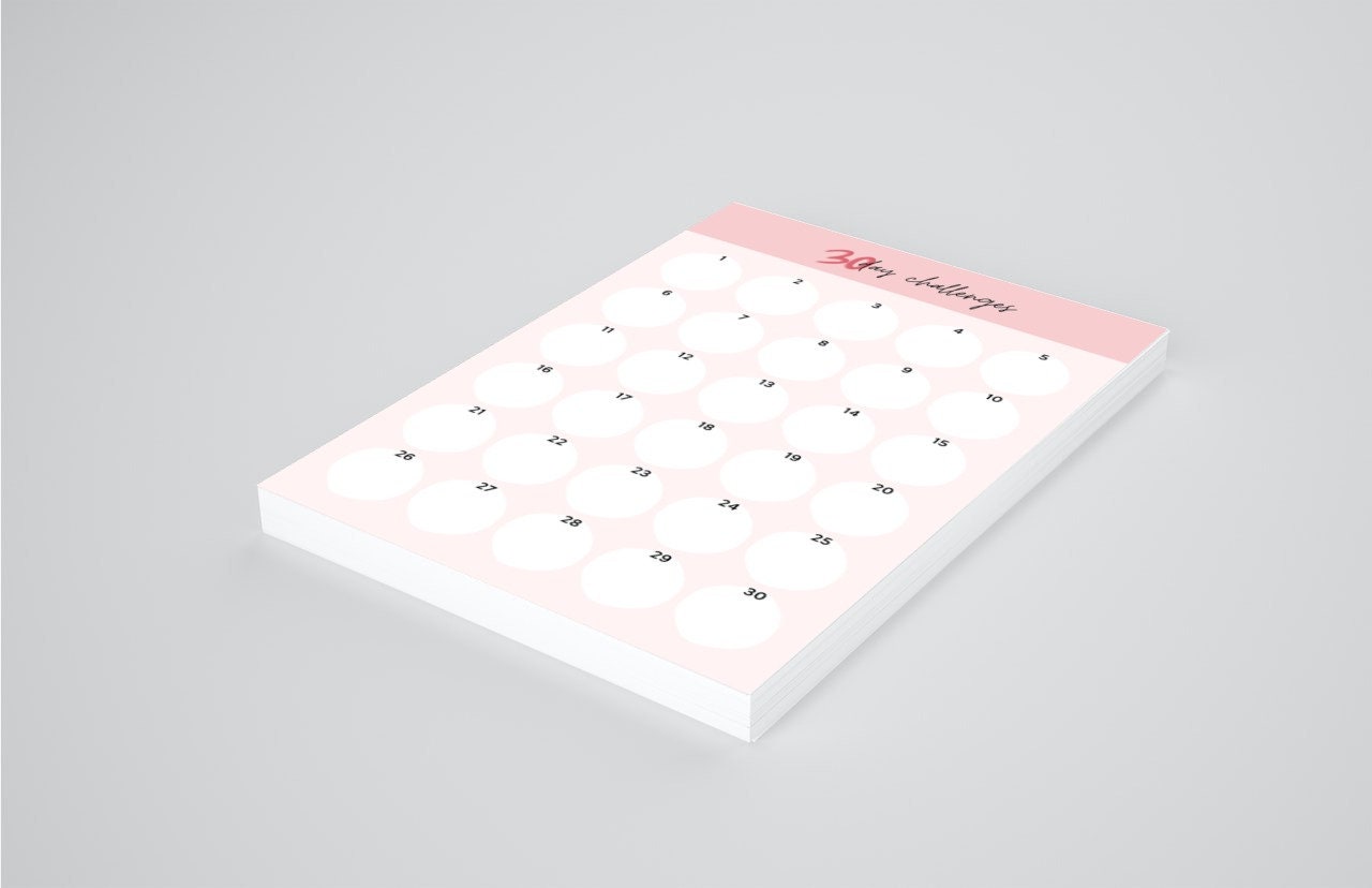 30 Day Challenges Planner Printable, for Work/home, A5/A4, Instant ...