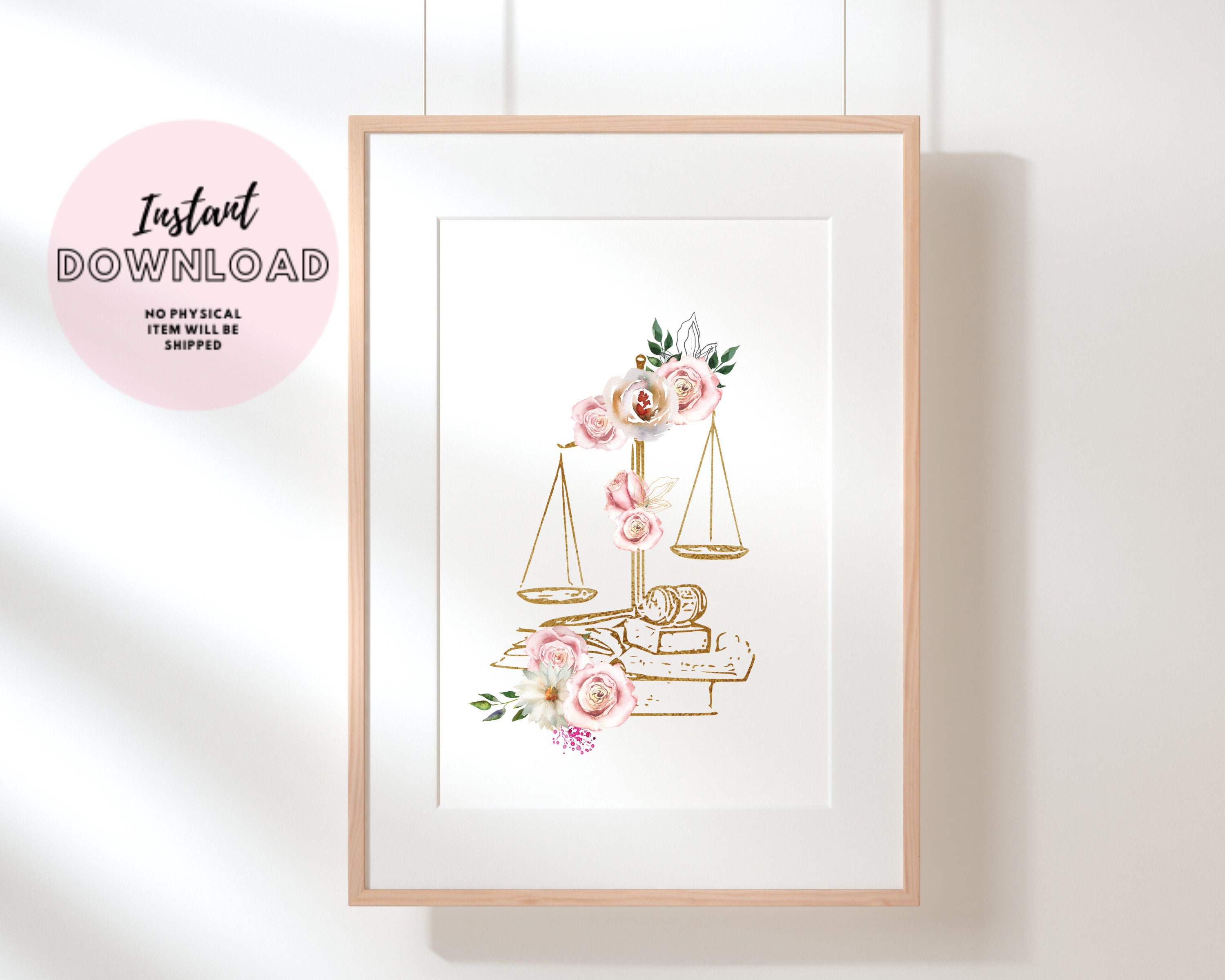 Lawyer Office Decor Scales of Justice Law School Graduation Notary Art ...