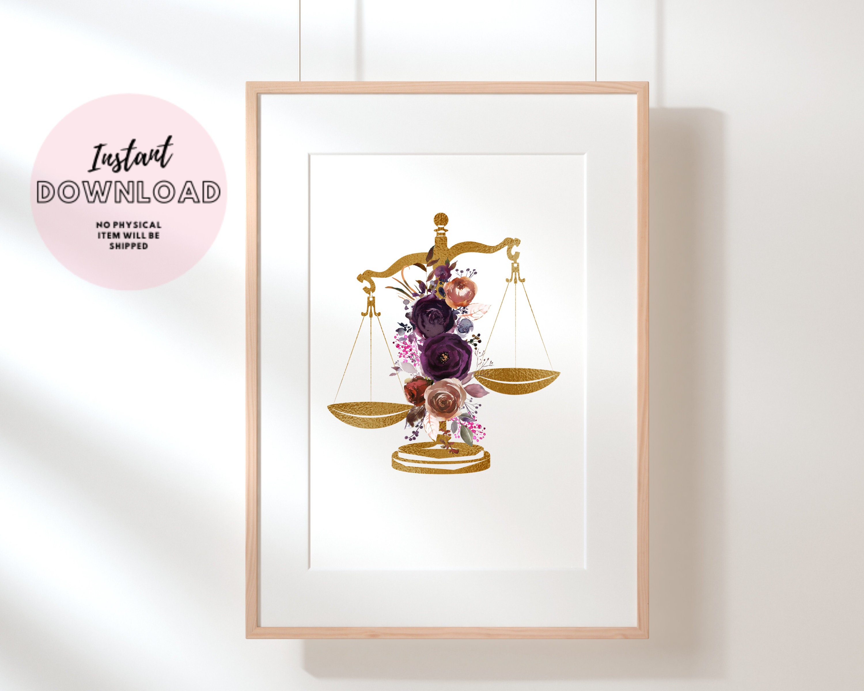 Lawyer Art Set Law School Gift Printable Attorney Lady of Justice ...