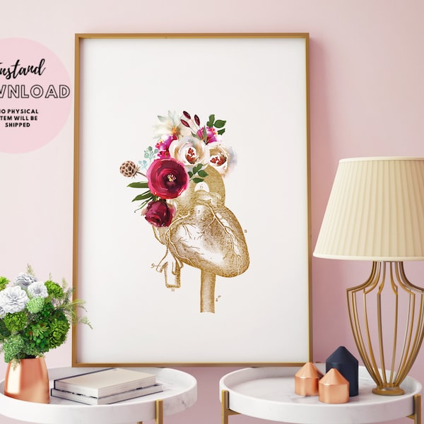 Vintage Heart Anatomy Poster Cardiology Art Medical Art Clinic Decor - Etsy