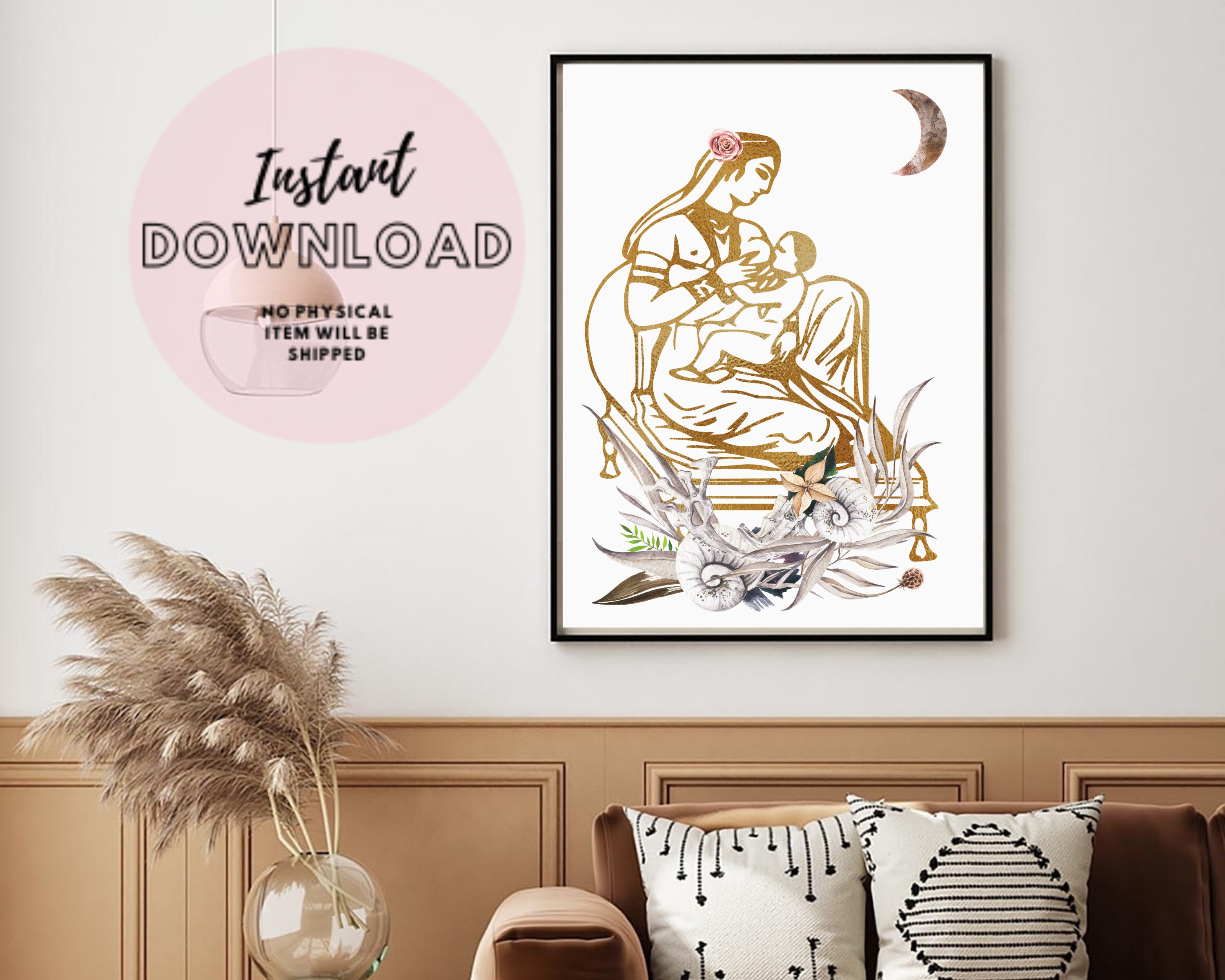 Breastfeeding Boho Doula Office Decor Midwife Wall Art Motherhood ...