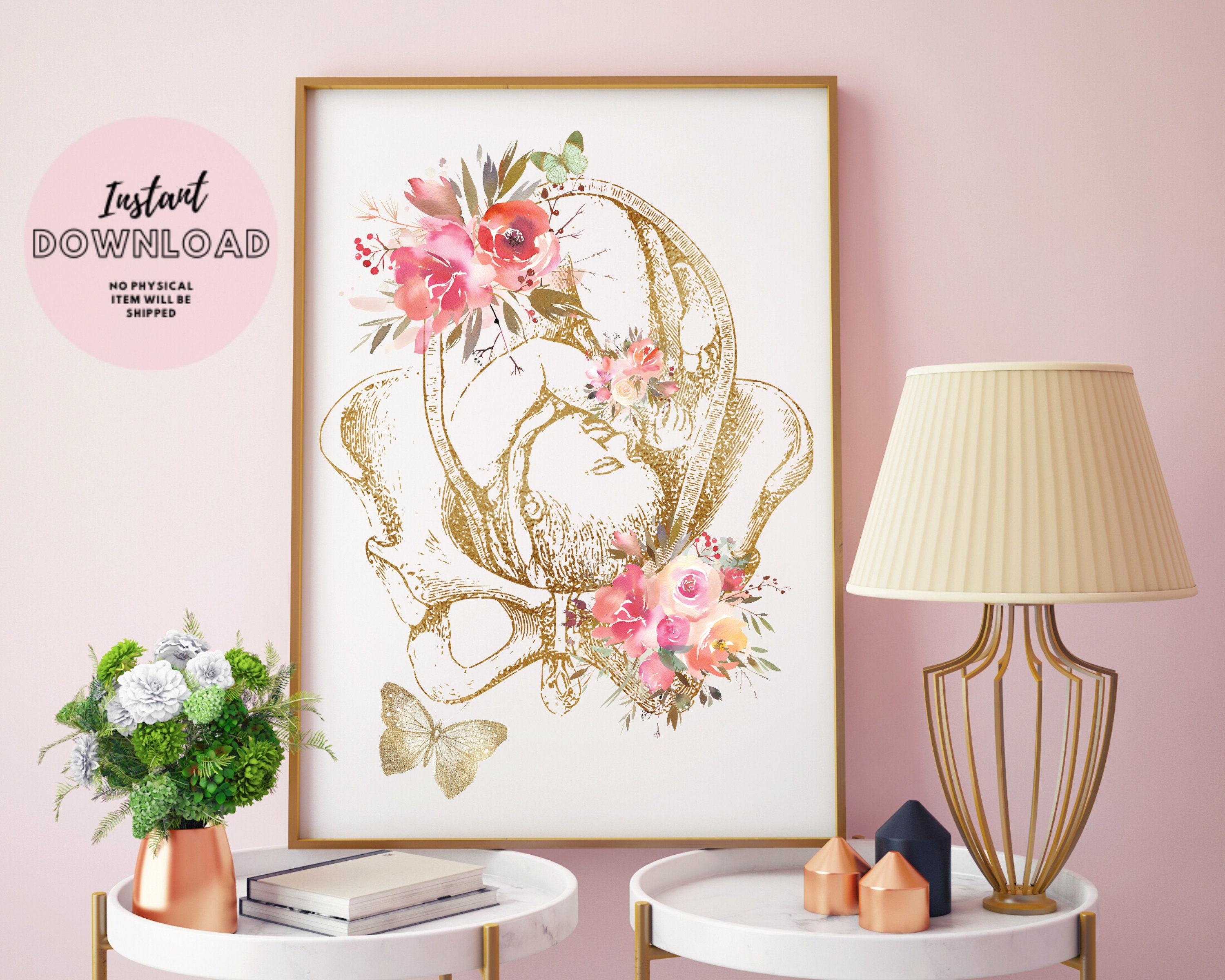 Pregnancy Instant Download Printable Midwife Gift Obstetric Art ...