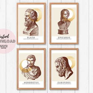 Set of 12 Prints Wall Art Greek Tragedy Poet Philosophers Ancient ...