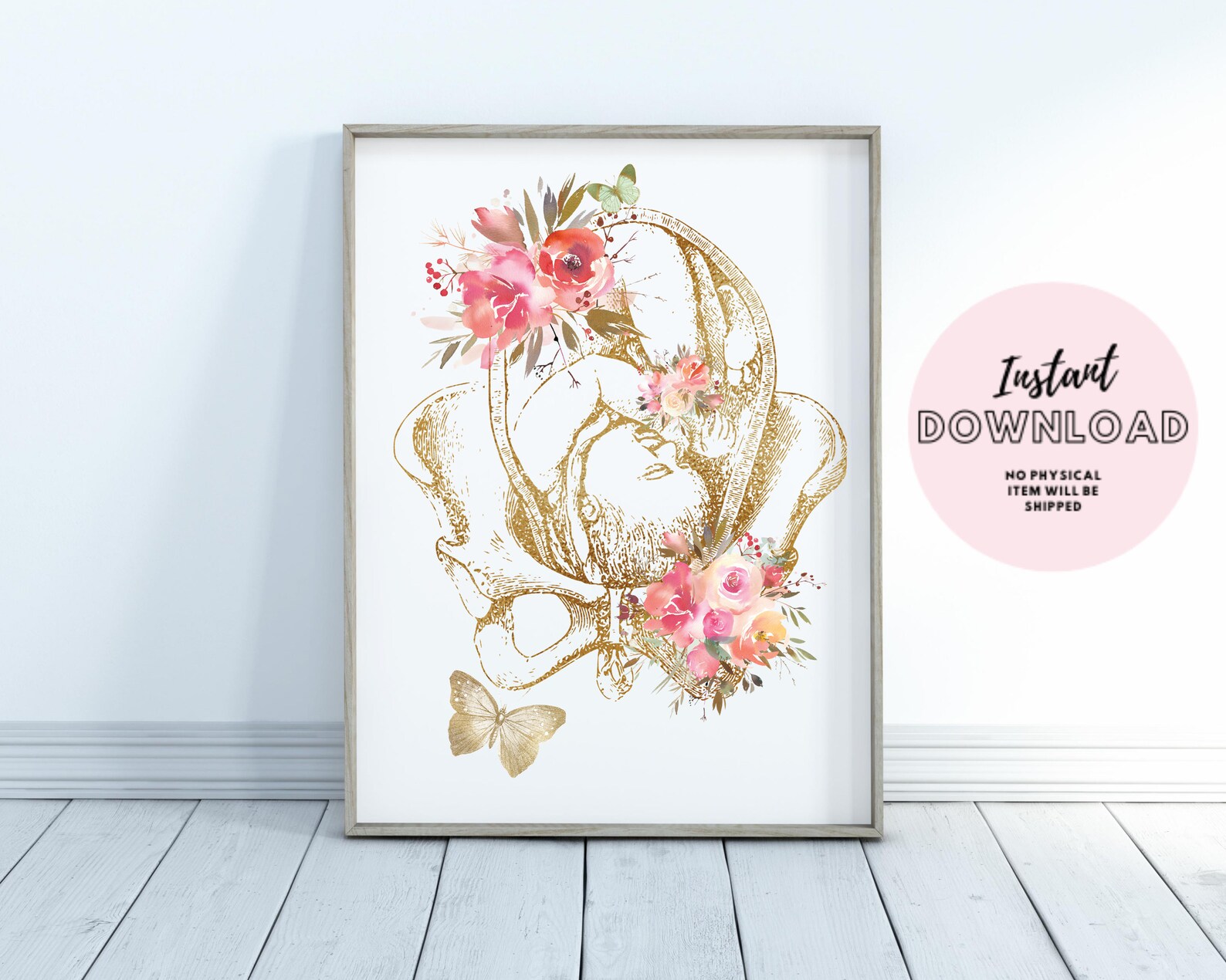 Pregnancy Instant Download Printable Midwife Gift Obstetric Art ...