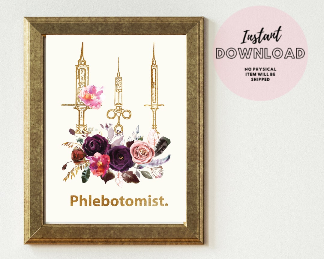 Phlebotomist Syringes Needles Medical Assistant Gift Print Art Poster ...