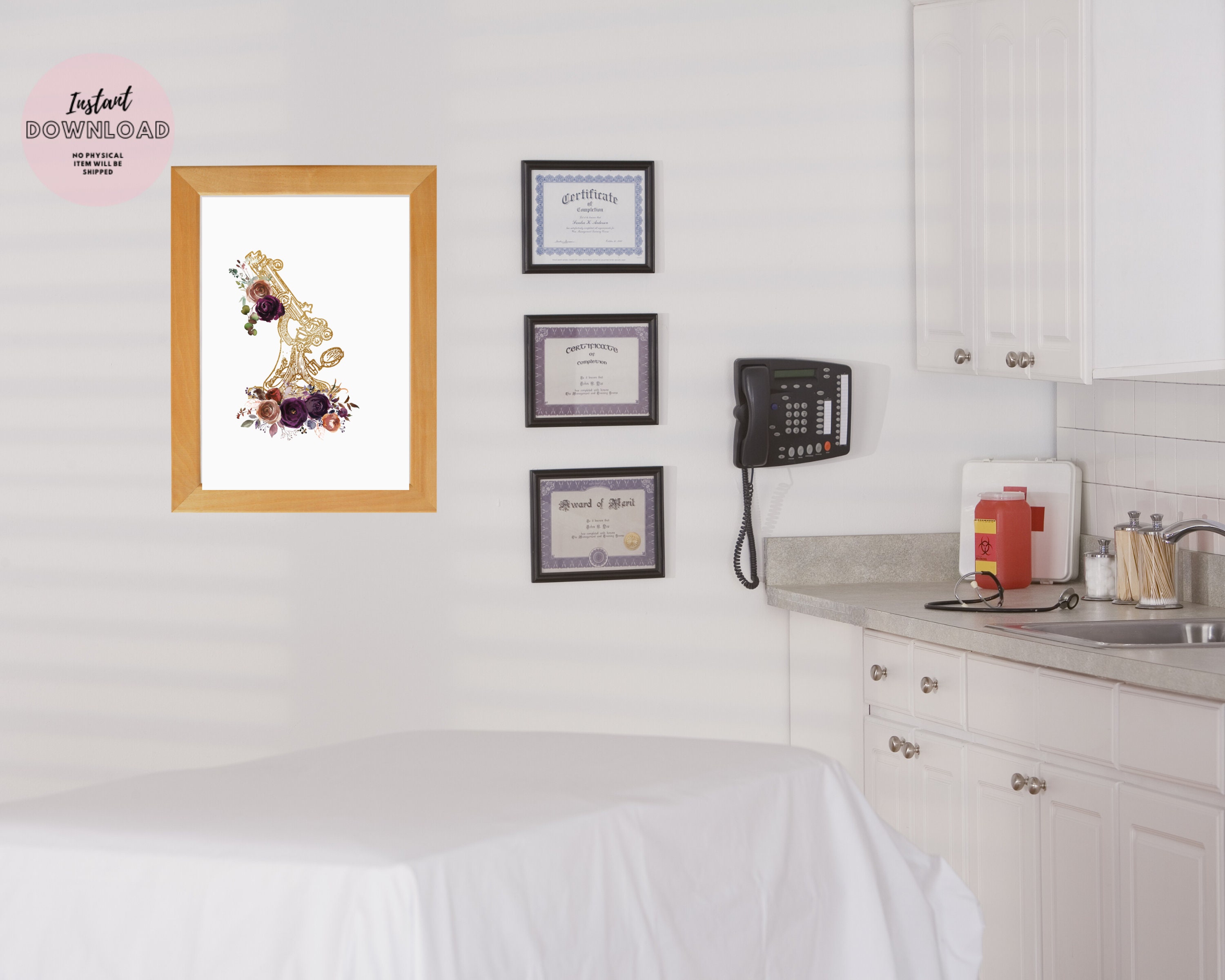 Biologist Student Graduation Floral Vintage Microscope Print, Gift for ...