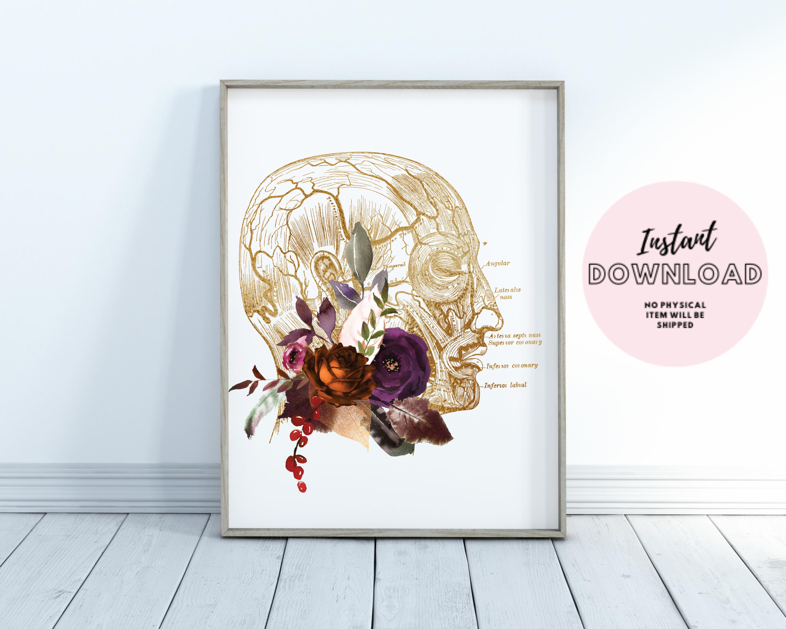 Face Arteries Musle Vein Detailed Print Printable Download Art Medical ...