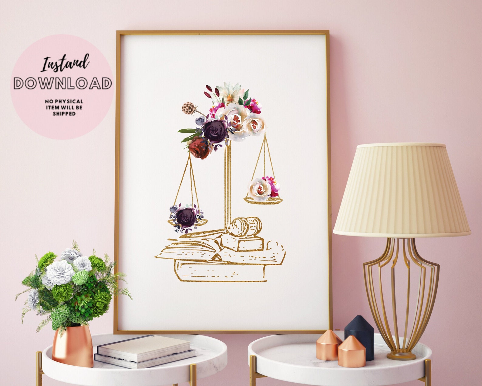 Scales of Justice Print New Lawyer Gift Law Student Poster Wall Art ...