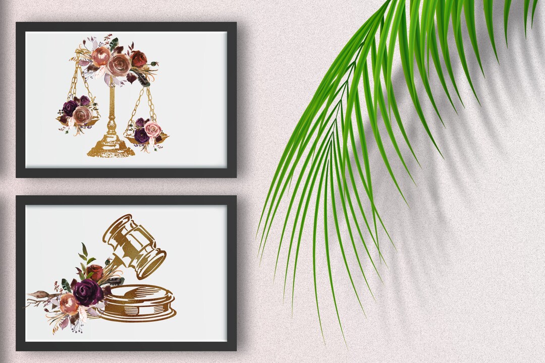 12''x8'' in Lawyer Wall Art Set Law School Gift Attorney Scale Justice ...